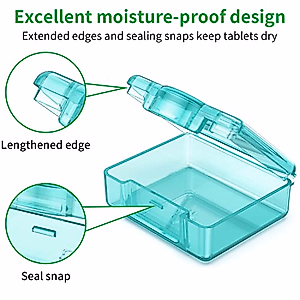 TecQach Small Pill Box 4 pcs,Cute Travel Pill Organizer Case Mini Tiny Clear Plastic Storage Containers Portable for Pocket Purse