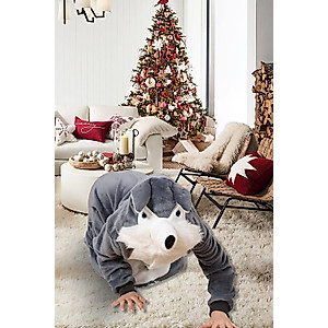 Petrella Animal Kids Onesie Cute One Piece Pajamas Halloween Costume Chrismas Cosplay Sleepwear Unisex for Boys & Girls - wolf