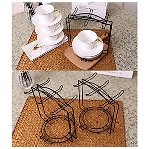 LGCTION Euro Large 6-Mug Holder, Countertop Mug Tree, Coffee Mugs & Tea Cup Storage Rack, Coffee Counter Bar Accessory & Kitchen Organizer