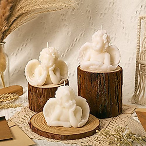 3 Pcs 3 Styles Angel Candle Shaped Candle Soy Wax Scented Candle Cute Decorative Candles Handmade Aesthetic Candle for Bedroom Bathroom Wedding Home Decor