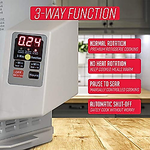 Ronco ST5000PLAT Digital Showtime Rotisserie, Platinum Edition, Cooks Food Perfectly Every Time, 3 Cooking Modes: Roast, Sear, and No Heat Rotation, Stainless Steel