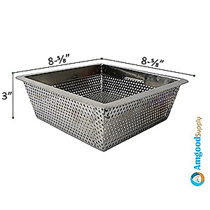 AmGood Commercial Floor Drain Strainer - 304 Stainless Steel 8.5" x 8.5" x 3"