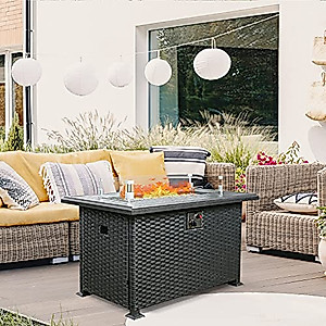 Ulax Furniture 31 x 11 x 4 Inch Fire Pit Glass Wind Guard Clear Tempered Glass Flame Guard for 29 Inch Outdoor Patio Fire Table Burner Pan, 5/16 Inch Thick