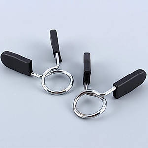 VGEBY1 Barbell Spring Collar Clip, 2Pcs Standard 25mm Clamp Spring Collars Yoga Training Accessory