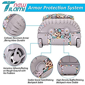 NEW TILAMI 16 Inches Rolling Backpack, Boys&Girls Wheeled Backpack School Travel Student Bag Kids Rolling Backpack, Cat