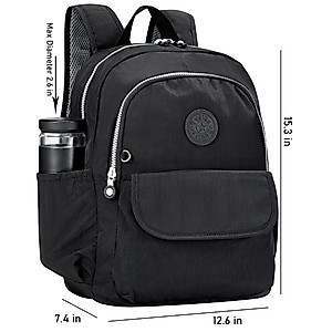 Compact Hiking Nylon Waterproof Laptop Backpack Purse for Women Teen Girls and Men, Small Lightweight Travel Casual Outdoor Dayback