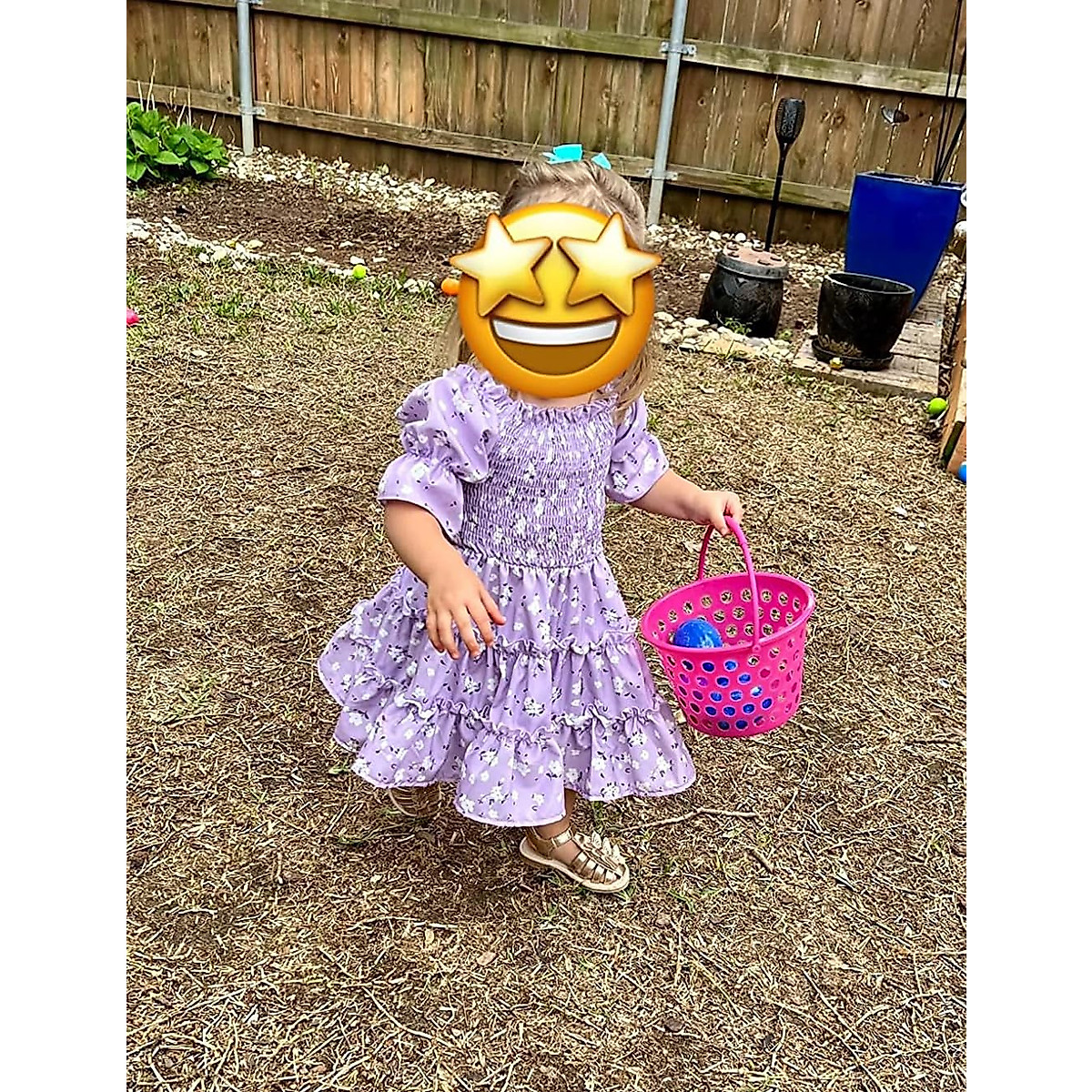 Purple Toddler Girl Dress Square Neck Puff Sleeve A-Line Toddler Floral Dresses Summer Dresses for Toddler Girls 5T 6T Dress