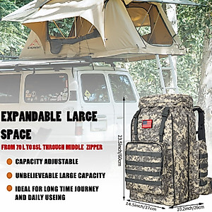 outdoor plus Extra Large Camping Backpack For Men, Military Molle Hiking 2 Daypack 60L70L85L Waterproof Backpacking Rucksack