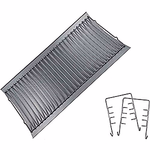 27 Inch Aluminized Steel Ash Pan with 2 pc Fire Grate Hanger, Replacement for Chargriller Charcoal 1224, 1324, 2121, 2222, 2727, 2828, 2929, Charbroil 17302056 Grill