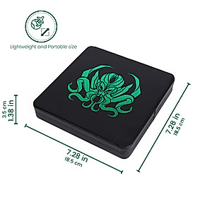 Guarida Dice - 7" Rolling Dice Tray with Strong Magnetic Lid and Rolling Surface - Ample Storage and Case Organizer for All Your Dice and Minis! Perfect for DND or Any Dice RPG Games - Green Cthulhu