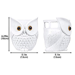 LDYAN Owl Holder Stand, Owl Statue Smart Speaker Holder Stand for Echo Dot 4th/3rd/2nd and 1st Generation, Google Home Mini/Google Nest Mini (2nd Gen)，Cartoon Decor Owl Shape Home Decor - White