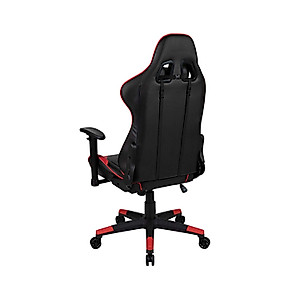 Flash Furniture X20 Fully Reclining LeatherSoft Racing Style Gaming Chair with and Lumbar Pillows, Ergonomic Padded Swivel Computer Chair, Red/Black