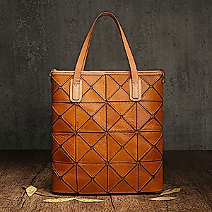 BRIRT Genuine Leather Women Tote Handbags Satchel Hobo Bag Womens Crossbody Bags (Brown)…