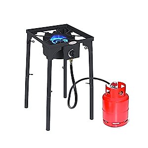 Camplux Propane Burner 130,000 BTU, Single Gas Burners, Outdoor Stove for Home Brewing, Turkey Fry, Maple Syrup Prep