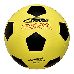 Sportime Super-Safe Soccer Ball, 8 Inches, Yellow and Black - 009554