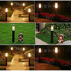 ACLBLK European E27 Column Light Stainless Steel Landscape Courtyard Fixture Exterior Rainproof Lawn Column Lamp Lantern Decorative Villa Garden Entrance High Pole Lamp Simple Home Community Street Li