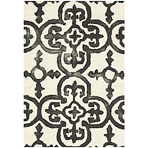 SAFAVIEH Dip Dye Collection 2' x 3' Ivory/Charcoal DDY711D Handmade Moroccan Watercolor Premium Wool Accent Rug
