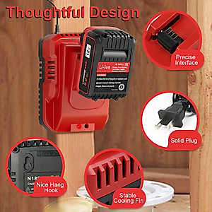 KOOMICY 2Pack 18V 6.0Ah Batteries Replacement for Milwaukee M-18 Battery and 1 Charger Set