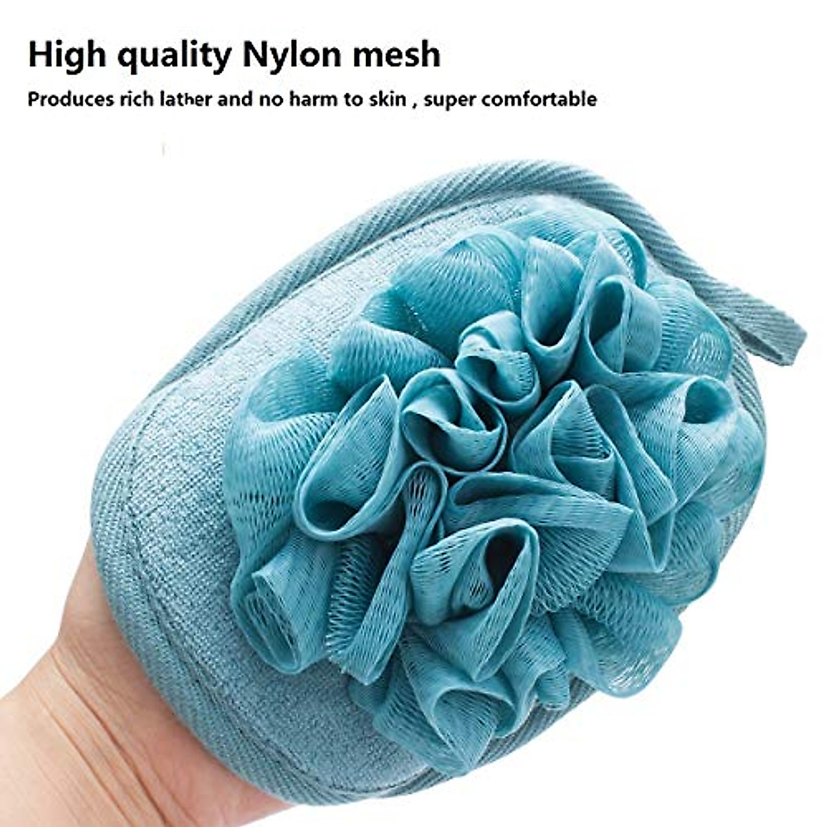 Amariver 3 Pack Bath Loofah Body Sponge Brushes Pouf Bath Mesh Brush Bath Shower Glove with Flower Bath Ball