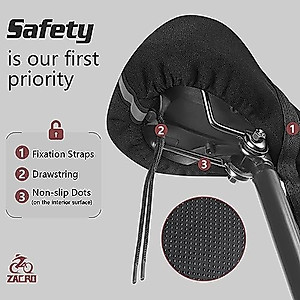 Zacro Wide Bike Seat Cushion, Gel Padded Large Bike Seat Cover for Men Women Comfort, 12 x 11inch Oversized Padding Bicycle Saddle Fit for Peloton, Spin Stationary Exercise, Mountain Road Cycling Bike