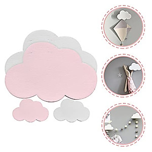 Zerodeko 4pcs Bathroom Wall Hooks Cloud Coat Hooks Hat Cloud Key Hooks Entryway Wall Hangers Key Holder Wall Mounted Towel Holder Kids Coat Mount Decorative Wall Child Wood Heavy