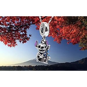BEEUVIP Stitch Magic castle Dangle Charm 925 Sterling Silver Openwork Bead for Charm Bracelets and Necklaces, Birthday Mothers Day Jewelry Gifts Women