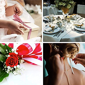 Langeo Ribbon, Fabric Ribbons 100 Yards 2cm 3/4" Wide, Gift Wrapping Ribbon, Holiday Decorative Ribbon, Cake Box Wrapping Ribbon/Pink Ribbon