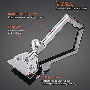 Grill Scraper W/ 5 Blades , Heavy Duty Rust Flat Top Grill Accessories with Blade Replacements , Commercial Griddle Scraper User-Friendly Barbecue Grill Cleaning Tool for Restaurants, Bars, Diners