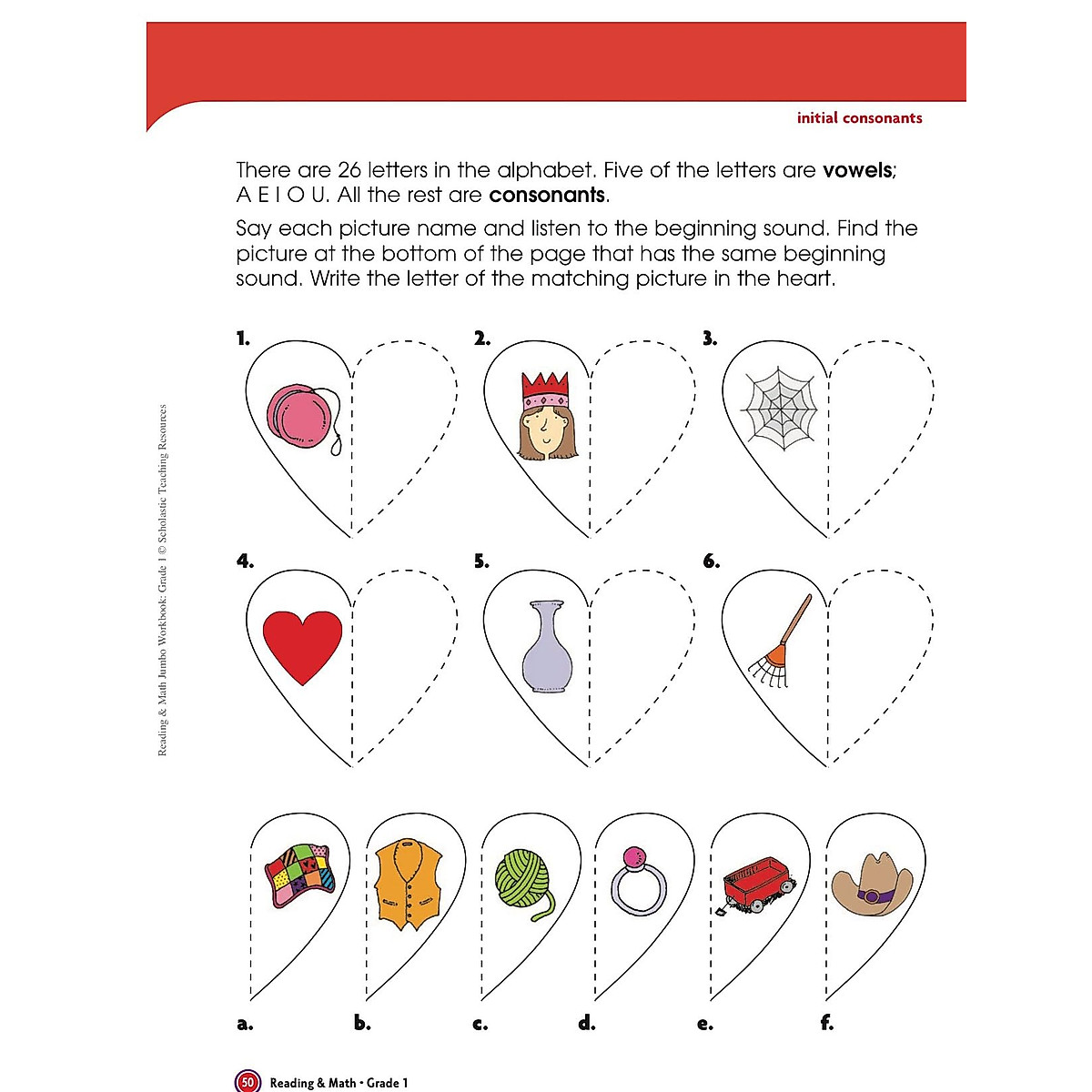 Reading & Math Jumbo Workbook: Grade 1