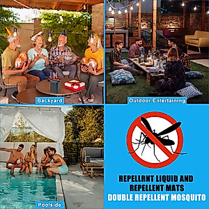 Ddrihlees Rechargeable Mosquito Repellent Outdoor with 20' Mosquito Protection Zone, Includes 108 Hr Mosquito Repellent Refill, No Candles or Flames, Bug Insect Repellent for Outdoor Indoor Patio