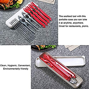 12Pcs Seafood Tools Set, Crab Leg Crackers And Tools - 2 Crab Crackers, 4 Lobster Shellers, 6 Crab Leg Forks/Picks Nut Cracker Forks Set, Opener Shellfish Lobster Leg Sheller Knife Kitchen Accessories