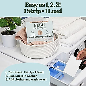 FEBU Eco Friendly Laundry Detergent Sheets | 96 Loads, Fragrance Free | 6x More Cleaning Power With Only 8 Plant-Based Ingredients | Hypoallergenic Laundry Sheets | Zero Waste Laundry Soap Sheets