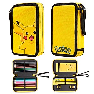 Pokemon Pencil Case for Boys, Pikachu Filled Pencil Case Stationery Set