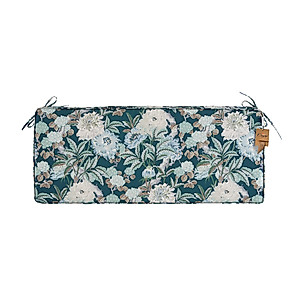 CAYIP Bench Lounger All Weather Chair Outdoor Bench Cushions with Seat and Back Wicker Tufted Patio Pillow for Outdoor Furniture,Floral,White Peony