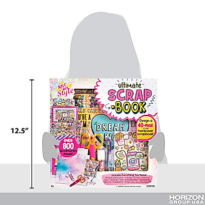 Just My Style Ultimate Scrapbook, Personalize and Decorate A 40-Page DIY Scrapbook, Great for Travel, Road Trips & On-The-Go, Memory Keeper Scrap Book for Kids & Tween Ages 6, 7, 8, 9
