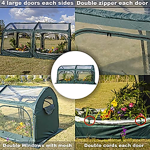 porayhut Pop Up Greenhouse Cover Flower House Mini Gardening Plant Flower Sunshine Room Room,Backyard PVC Greenhouse Cover for Cold Frost Protector Gardening Plants (Large)