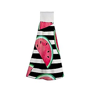 Hanging Hand Towel with Loop 1PCS Watermelon Slices Pink Super Soft Polyester Absorbent for Bathroom Laundry Room Kitchen 12.6 x 18.9 Inches