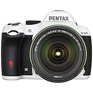 Pentax K-50 16MP Digital SLR with 18-135mm Lens (White) - International Version