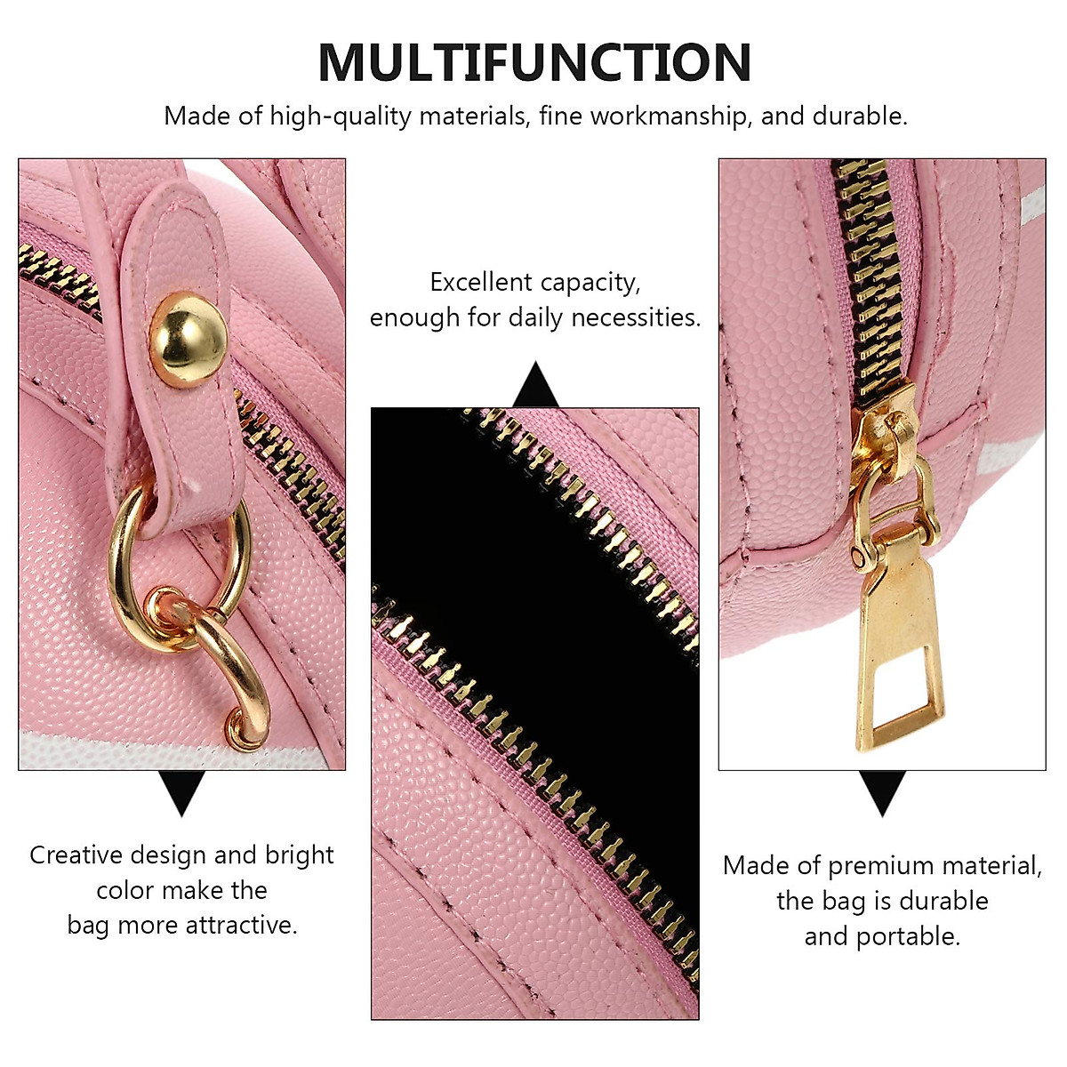 VALICLUD Crossbody Bag Round Basketball Shaped Handbag Novelty Purse Circle Shoulder Bag for Women