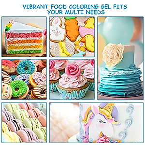 Food Coloring Cake Decorating Set - Jelife 10 Gel Based Flavorless Edible Food Dye Vibrant Concentrated Neon Icing Colors for Kids Baking Macaron Frosting Fondant Cookie (6ml/Bottles)