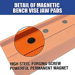 HORUSDY Vise Jaws, 6" Magnetic Retention Vice Jaw Pads, Universal Vise Soft Jaws
