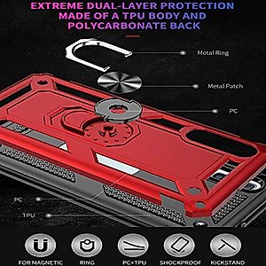 DuoLide for Huawei Y9 2019 / Enjoy 9 Plus Case （Not for Y9 Prime 2019） with Tempered Glass Screen Protector,Hybrid Heavy Duty Dual Layer Anti-Scratch Shockproof Defender Kickstand Case, Black