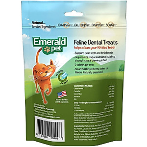 Emerald Pet 6 Pack of Catnip Feline Dental Treats, 3 Ounces Each, Grain-Free Cat Treats Made in The USA