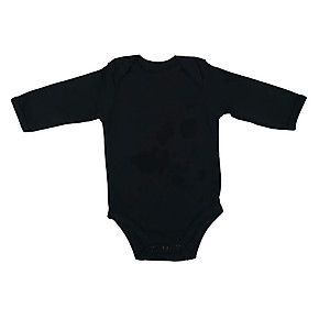 123 Bear Baby Bodysuits Soft Cotton Spandex Long Sleeve and Short Sleeve (Black 2-Pack Long Sleeve, 0-3 Months)