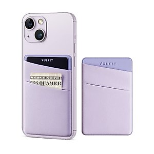 VULKIT Phone Card Holder Slim Elastic Adhesive Phone Wallet Credit Card Sleeves Sticker for Back of Smartphone(Lilac)
