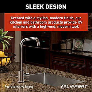 Lippert Components Flow Max Square Gooseneck Kitchen Faucet for RVs and Residential