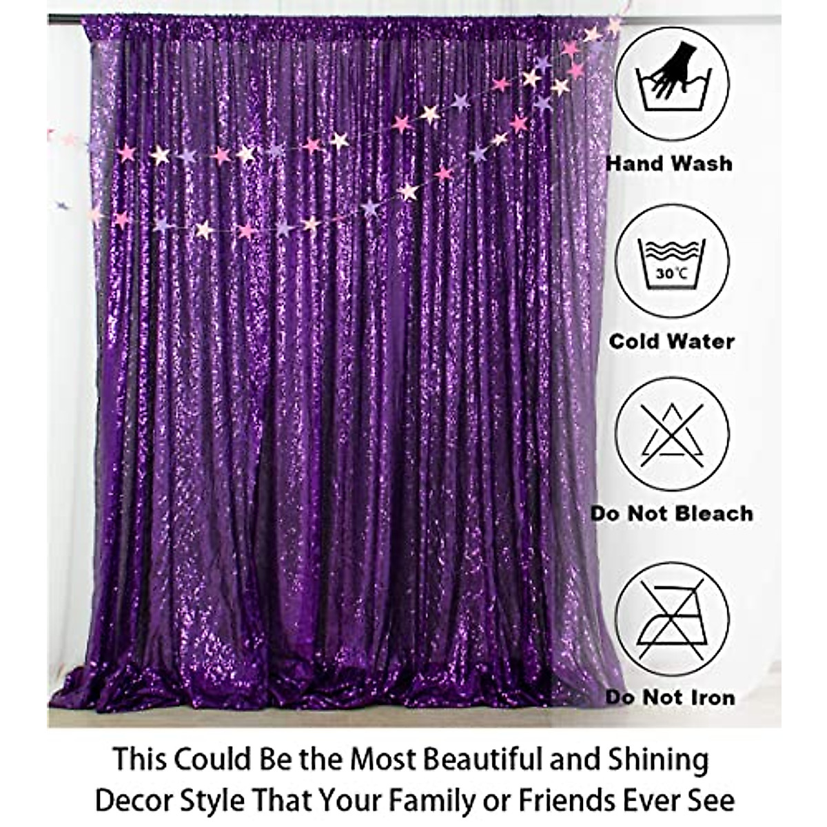 Sequin Backdrop Curtain 5FTx7FT Purple Sequin Photo Booth Backdrop Window Curtain DIY Wedding Backdrop Purple Shimmer Backdrop Baby Shower Backdrop Grad Party Birthday