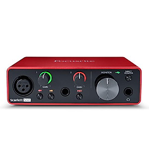 Focusrite Scarlett Solo 3rd Gen USB Audio Interface Bundle with Closed-Back Studio Monitor Headphones and 25-Feet XLR Cable (3 Items)
