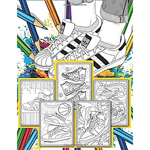 Sneaker Coloring Book: A Detailed Coloring Book for Adults and Kids. For adults and sneaker lovers