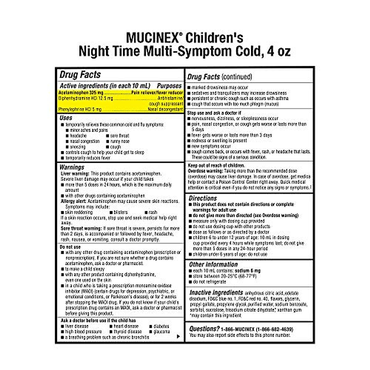 Mucinex Cold and Fever, Children's Multi-Symptom, Night Time Cold Liquid, Mixed Berry, 4oz, Reduces Fever, Controls Cough, Relieves Stuffy Nose, "Packaging May Vary"